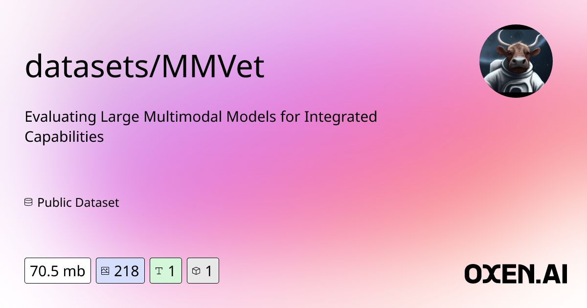 Settings - datasets/MMVet - datasets/MMVet | Datasets at Oxen.ai Settings - datasets/MMVet - datasets/MMVet | Datasets at Oxen.ai