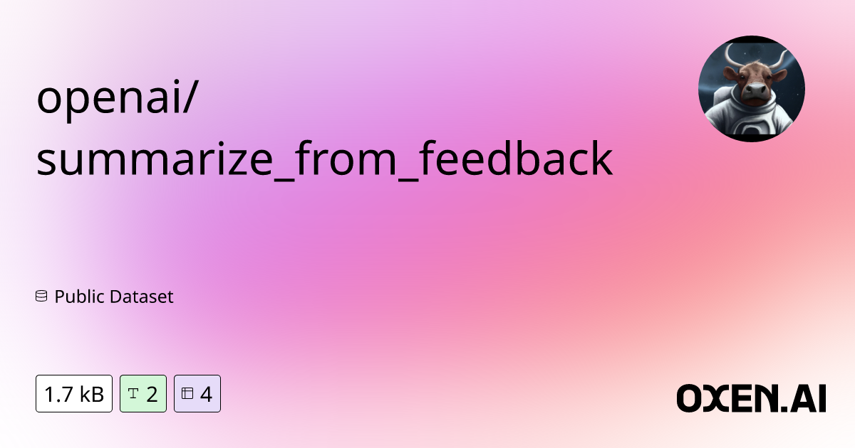 Manage Access - openai/summarize_from_feedback Manage Access - openai/summarize_from_feedback