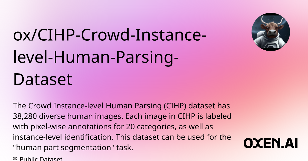 Ox Cihp Crowd Instance Level Human Parsing Dataset Datasets At Oxen Ai